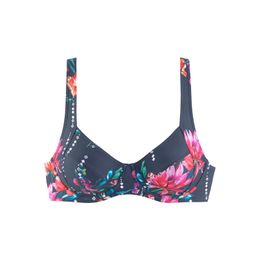 Sunseeker Damen B&uuml;gel-Bikini-Top "Modern", blau, Gr. 40, bedruckt, floral, Polyamid, Bikini-Oberteile, in kompakterer Form