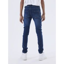 name it Kinder Slim-fit-Jeans "NKMSILAS XSLIM JEANS 2002-TX"dunkelblau denim, Gr. 128, unifarben, Denim/Jeans, Obermaterial: 71% Baumwolle, 27%