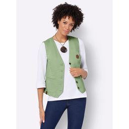 Casual Looks Damen Jeansweste, gr&uuml;n, Gr. 38, unifarben, 72% Baumwolle, 25% Polyester, 3% Elasthan, Westen