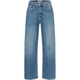 MAC Damen 5-Pocket-Jeans "OHIO Barrel", blau, Gr. 38, Denim/Jeans, Obermaterial: 99% Baumwolle, 1% Elasthan, Jeans, Barrel Fit, Naht-Detail auf