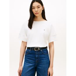 Tommy Hilfiger Damen Kurzarmshirt "MDRN CODY SS SLV C-NK TEE", wei&szlig;, Gr. M, unifarben, Single Jersey, Obermaterial: 100% Baumwolle, Shirts, mit