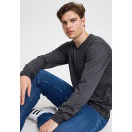 Blend Herren V-Ausschnitt-Pullover "BHBRUTON V-neck", schwarz, Gr. M, unifarben, Strick, Obermaterial: 100% Polyester, Pullover, aus Polyester,
