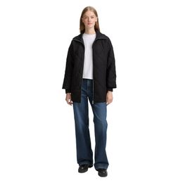 Damen Steppmantel, schwarz, Gr. XS, Tom Tailor Denim, Strukturmuster, unifarben, Steppware, Obermaterial: 100% Polyester. Futter: 100% Polyester,