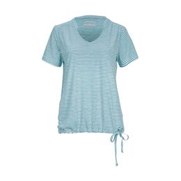 Killtec Damen T-Shirt "WMN TSHRT F"aquablau, Gr. 38, Obermaterial: 94% Polyester, 6% Elasthan, Shirts, Gestreiftes, schnelltrocknendes Funktionsshirt