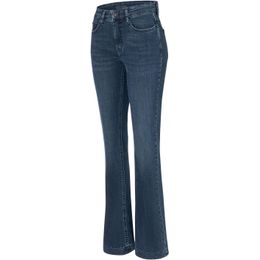 MAC Damen Bootcut-Jeans "BOOT", blau, Gr. 46, unifarben, Denim/Jeans, Obermaterial: 91% Baumwolle, 7% Elastomultiester, 2% Elasthan, Jeans, im