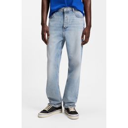 Hugo Herren Loose-fit-Jeans "Nate", blau, Gr. 34, unifarben, Denim/Jeans, Obermaterial: 100% Baumwolle, Jeans, in heller Waschung