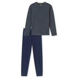Schiesser Herren Schlafanzug "Casual Essentials", Gr. 48, schwarz, Single Jersey, Obermaterial: 100% Baumwolle, gestreift, unifarben, Homewear-Sets,