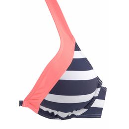 Kangaroos Damen B&uuml;gel-Bikini-Top "Anita", blau, Gr. 44, gestreift, kontrastfarbene Details, Microfaser, Polyamid, Bikini-Oberteile, im angesagten