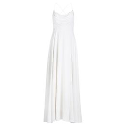 Vera Mont Damen Abendkleid "Damen mit Wasserfallausschnitt", wei&szlig;, Gr. 34, Satin, Obermaterial: 97% Polyester, 3% Elasthan. Futter: 100% Polyester,