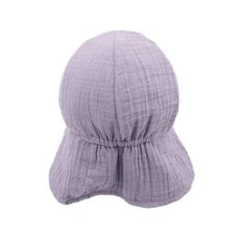 MaxiMo Jungen Schirmm&uuml;tze, lila, Gr. 53, unifarben, Web, Baumwolle, M&uuml;tzen, Musselin, Nackenschutz, Bindeband, Unisex, UV-Schutz