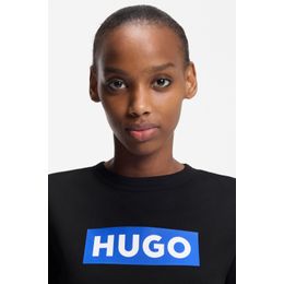 Hugo Damen T-Shirt "Classic Tee", schwarz, Gr. S, bedruckt, unifarben, Single Jersey, Obermaterial: 100% Baumwolle, Shirts, mit Rundhals, Logodruck