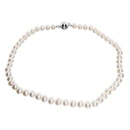 OSTSEE-SCHMUCK Damen Perlenkette "OSTSEE-SCHMUCK Kette Ingrid 7 Kette Ingrid 7", 42cm, Silber 925 (Sterlingsilber), L: 42, wei&szlig;, Silber 925