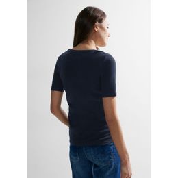 Cecil Damen T-Shirt, blau, Basic, Gr. M, unifarben, Web, 100% Baumwolle, Shirts, Basic