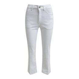 Milano Italy Damen Weite Jeans, wei&szlig;, Gr. 36, unifarben, Denim/Jeans, Material: 98% Baumwolle, 2% Elasthan, Jeans, mit offener Kante am Saum