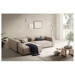 Ecksofa "PIARA XXL, Big-Sofa, Cord, Leinenoptik o. Strukturstoff, L-Form", beige (hellbeige), B:288cm H:66cm T:198cm, 100% Polyester, LeGer Home by Lena Gercke, Sofas, Ecksofa, wahlweise Ottomane rechts/links, Kedernaht, extra tiefe Sitzfl&auml;che