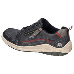 Lerros Herren Sneaker, Gr. 45navy, Lederimitat, kontrastfarbene Details, Schuhe, Schn&uuml;rschuh, Freizeitschuh, Halbschuh mit Rei&szlig;verschluss