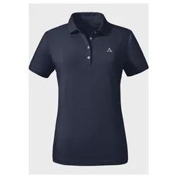 Sch&ouml;ffel Poloshirt SCH&Ouml;FFEL "CIRC Polo Shirt Tauron L", Damen, Gr. 50, blau (8820, blau), Oberstoff: 100% Polyester, V-Ausschnitt, Shirts