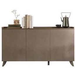Sideboard Home Affaire "Tray, Breite 181, Kommode mit 3 T&uuml;ren", braun (bronzo, mercure nb holzstruktur), B:181cm H:99cm T:42cm, Sideboards, Sideboard, Top "Tablet", Push-to-open Funktion