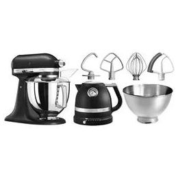 KitchenAid K&uuml;chenmaschine "5KSM175PSEBK GUSSEISEN SCHWARZ", schwarz (gusseisen schwarz), B:22,1cm H:35cm T:35,8cm, K&uuml;chenmaschinen, Gratis Wasserkocher, 2. Sch&uuml;ssel, Flexir&uuml;hrer (Wert ca. 347,-UVP), K&uuml;chenmaschine