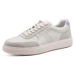 Tamaris Herren Sneaker, Gr. 41wei&szlig;, denim, Leder, Veloursleder, Schuhe, Freizeitschuh, Schn&uuml;rschuh mit dezenten Ziern&auml;hten, f&uuml;r Herren