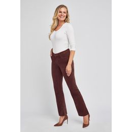 WONDERJEANS Damen Bootcut-Jeans, braun, Gr. 38, Denim/Jeans, Obermaterial: 97% Baumwolle, 3% Elasthan, Jeans, Figurbetonte Form mit leicht