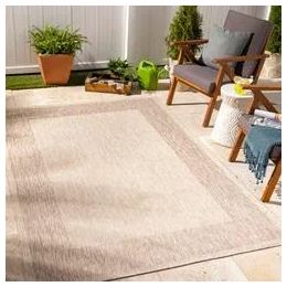 Teppich LIVABLISS "MELILLA", gelb (vanilya), B:200cm H:4mm L:275cm, Kunstfaser, Teppiche, Teppich, Teppich In- /Outdoor Boho Jute-Optik, Balkon, Terrasse, Garten, Beige