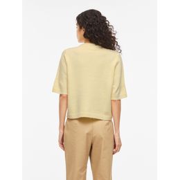 Vila Damen Strickjacke "VILIGA 2/4 O-NECK KNIT CARDIGAN - NOOS"pastel gelb detail:melange, Gr. XL, meliert, Obermaterial: 97% Polyester, 3% Elasthan,