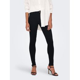 Only Damen Ankle-Jeans "ONLBLUSH MID SK AK RW DNM REA2343 NOOS", schwarz, Gr. XL, unifarben, Denim/Jeans, Obermaterial: 92% Baumwolle, 6% Polyester,