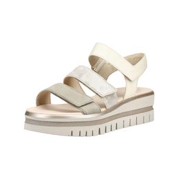 Gabor Damen Plateausandaletten "Gabor Sandalen Leder", Gr. 41wei&szlig;, gold, Leder, Schuhe