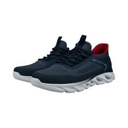 Bugatti Herren Slip-On Sneaker, Gr. 44, blau, Textil, Schuhe, Freizeitschuh, Schlupfschuh mit aufgesetzter Schn&uuml;rung