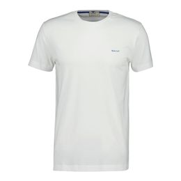 T-Shirt Gant "CONTRAST LOGO", Jungen, Gr. 4XL, eggshell, Web, Obermaterial: 100% Baumwolle, unifarben, regular fit normal, Rundhals, eingesetzt abgesteppte Kante, Shirts T-Shirt, Regular fit mit Rundhalsausschnitt
