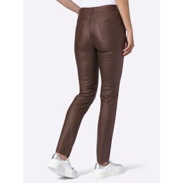 Heine Damen R&ouml;hrenhose, braun, Gr. 24, unifarben, 76% Viskose, 21% Polyamid, 3% Elasthan, Miedereinsatz:15% Elasthan, 85% Polyamid, Hosen