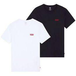 Levi's LEVI'S Herren Kurzarmshirt, schwarz-wei&szlig;, Gr. XL, Jersey, Obermaterial: 100% Baumwolle, Shirts, mit Levi's Logo auf der Brust