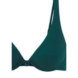 ELBSAND Damen B&uuml;gel-Bikini, blau, Gr. 36, strukturiert, unifarben, Recycling-Polyamid, Bikini-Sets, aus trendiger Rippware