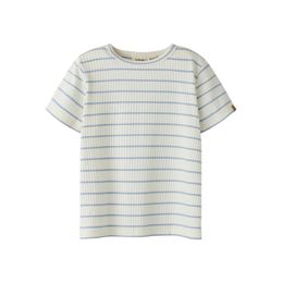 LIL' ATELIER Jungen T-Shirt "NMMKAIL SS TOP LIL NOOS"coconut milk stripes:zen blau, Gr. 122, gestreift, Jersey, Obermaterial: 95% Baumwolle, 5%