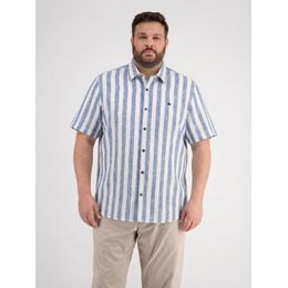 Lerros Herren Kurzarmhemd "Gestreiftes Kurzarmhemd in grossen Gr&ouml;&szlig;en"true blau, Gr. 4XL, 76% Baumwolle, 24% Polyester, Hemden
