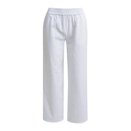 Milano Italy Damen Schlupfhose, wei&szlig;, Gr. 36, unifarben, Web, Material: 50% Baumwolle, 50% Leinen, Hosen, mit Elastikbund