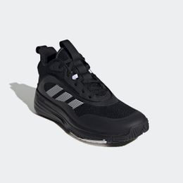 Herren Basketballschuh "OWN THE GAME 3", adidas Sportswear, Gr. 44,5, schwarz-wei&szlig;, Synthetik, Textil, Schuhe