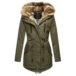 Winterjacke Navahoo "Diamond", Damen, Gr. M, gr&uuml;n, Obermaterial: 100% Baumwolle; Innenseite: 100% Polyester; Fellimitat: 100% Polyacryl, Jacken Winterjacke, Designer Winterjacke mit Teddyfell gef&uuml;ttert