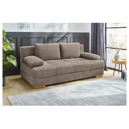 Jockenh&ouml;fer Schlafsofa JOCKENH&Ouml;FER GRUPPE "Calli, B: 205 cm, Liegefl. 160x200 cm, Dauerschl&auml;fer", braun (hellbraun), B:205cm T:110cm, Korpus: 95% Polyester, 5% Nylon;Kissen: 45% Polyacryl, 24% Viscose, 19% Polyester, Sofas, Schlafsofa, mit Bettfunktion & Bettkasten, Tonnentaschenfederkern
