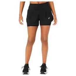 Laufshorts asics "ROAD 2-N-1 3.5IN SHORT", Damen, Gr. XL (46/48), N-Gr, schwarz (performance schwarz, performance schwarz), Obermaterial: 100% Polyester, Hosen