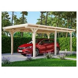 Skan Holz Einzelcarport SKANHOLZ "Emsland", beige (natur), B/H/T: 223cm x, Carports