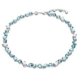 Collier Swarovski "GEMA", bunt (metallfarben, kristallwei&szlig;, blau), Halsketten, Damen, Metall, L: 43 B: 26,6mm, Collier, mit Swarovski Kristall, B:26,6mm