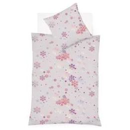 Bettw&auml;sche Fleuresse "Aspen 4375", rosa (rosa, grau), B/L: 155cm x 220cm, 1 Stk., 1 Stk., Feinbiber, B/L: 80cm x 80cm, 2 Stk., Feinbiber, Obermaterial: 100% Baumwolle, Bettw&auml;sche, Bettw&auml;sche, Feinbiber, Baumwolle, in Gr. 135x200, 155x220, 200x200cm