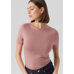 V&eacute;ro Moda VERO MODA Damen Kurzarmshirt "VMPANDA MODAL S/S TOP NOOS", rosa, Gr. XS, unifarben, Jersey, Obermaterial: 48% Baumwolle, 48% Modal (TENCEL ), 4%