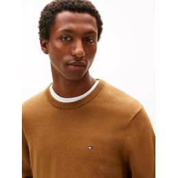 Tommy Hilfiger Herren Rundhalspullover "ESSENTIAL COTTON"highland khaki, Gr. XXL, Strick, Obermaterial: 100% Baumwolle, Pullover, Crewneck Regular