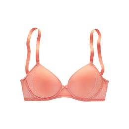 Lascana Damen Schalen-BH "Tiziana", Gr. 80, orange, Microtouch, Obermaterial: 71% Polyamid, 16% Polyester, 13% Elasthan, BHs, mit dekorativer Spitze,