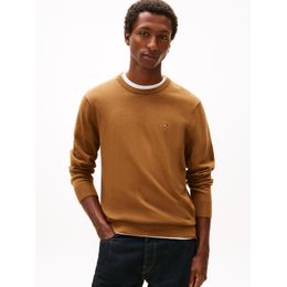 Tommy Hilfiger Herren Rundhalspullover "ESSENTIAL COTTON"highland khaki, Gr. M, Strick, Obermaterial: 100% Baumwolle, Pullover, Crewneck Regular Fit