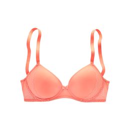 Lascana Damen Schalen-BH "Tiziana", Gr. 80, orange, Microtouch, Obermaterial: 71% Polyamid, 16% Polyester, 13% Elasthan, BHs, mit dekorativer Spitze,