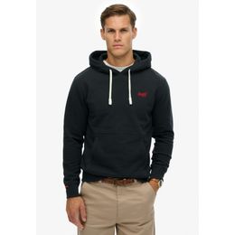 Superdry Herren Kapuzensweatshirt "Essential Logo Classic Hood"eclipse navy, rot, Gr. S, unifarben, angeraute Sweatware, Obermaterial: 70% Baumwolle,